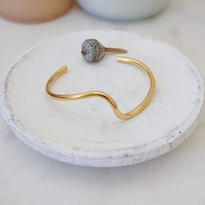 Gold Wave Cuff, Stacking Wristband Bracelet Boho Delicate Minimal Free ...