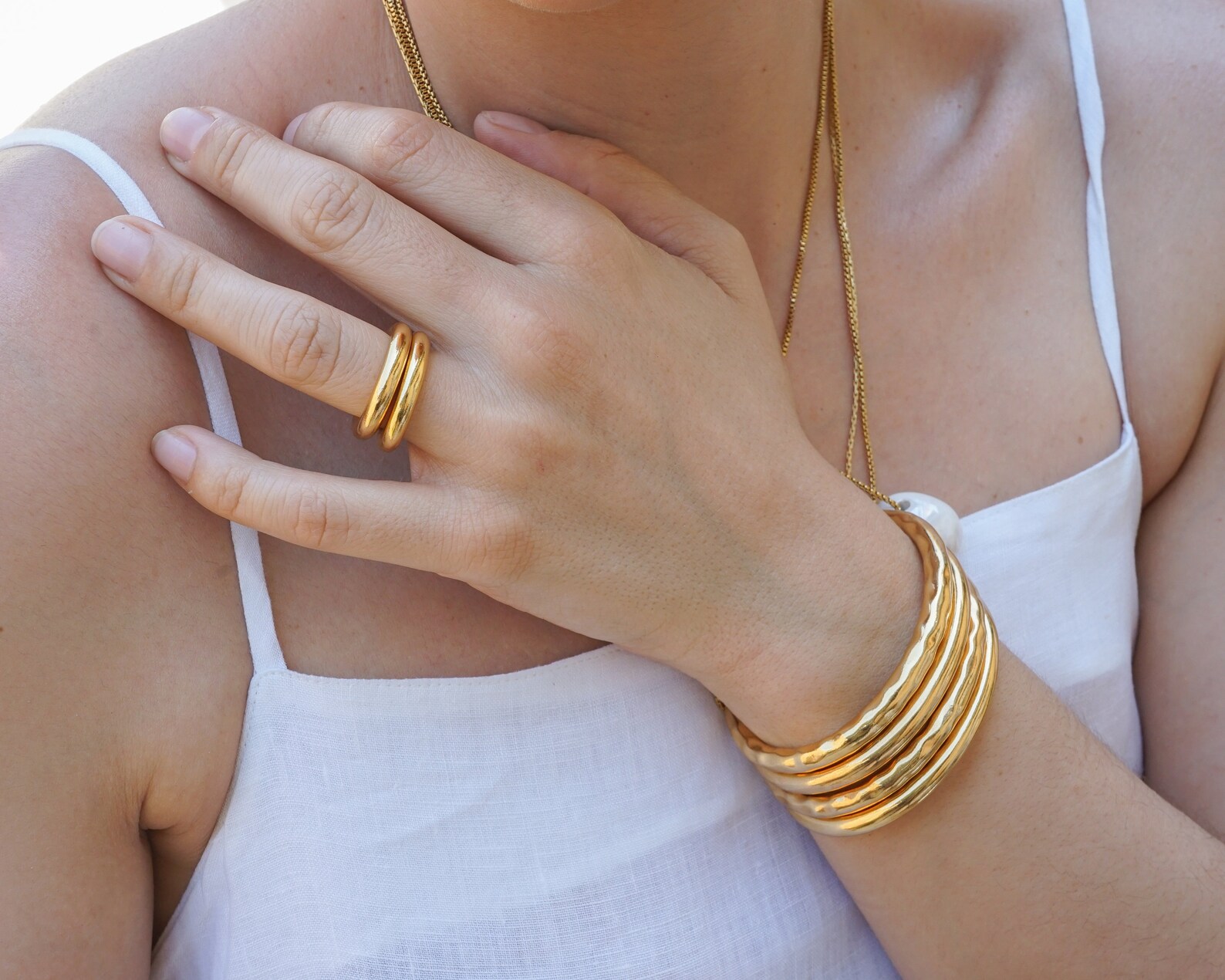 Gold Thick HAMMERED / SIMPLE SHINY Bold Cuff Bracelet - Etsy