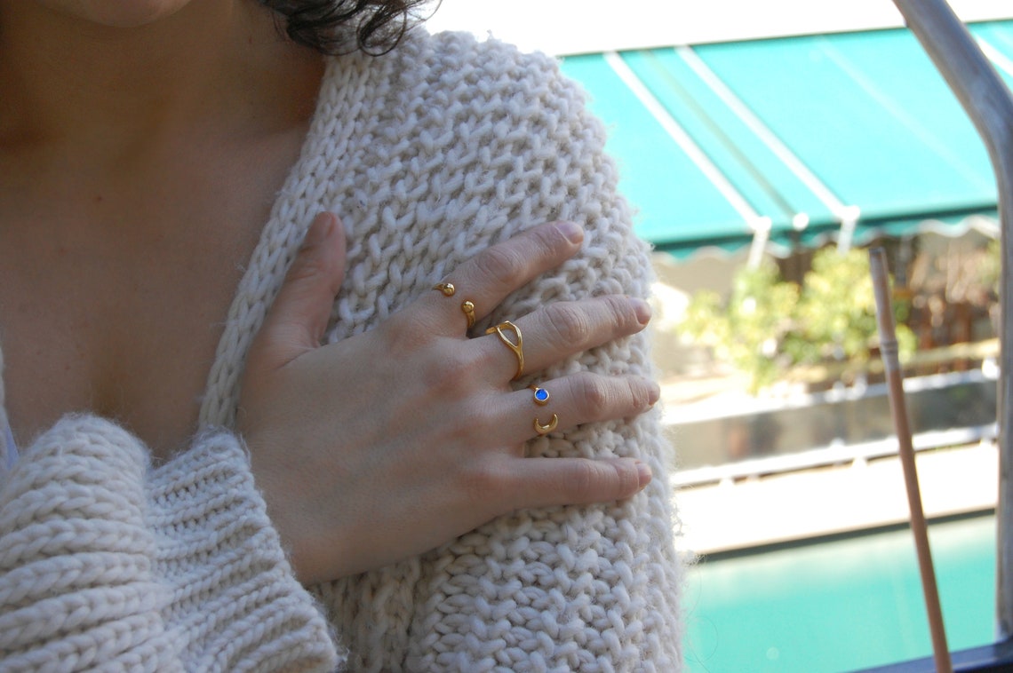 Two Balls Open Adjustable Gold Ring Double Ball Ring Simple - Etsy