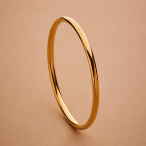 Gold Shiny Thick Round Bangle Cuff, Circle Shaped Stacking Bracelets ...