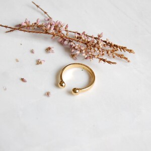 Two Balls Open Adjustable Gold Ring Double Ball Ring Simple - Etsy