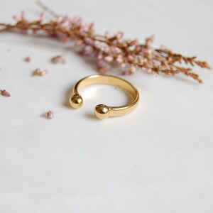 Two Balls Open Adjustable Gold Ring Double Ball Ring Simple - Etsy
