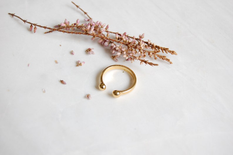 Two Balls Open Adjustable Gold Ring Double Ball Ring Simple - Etsy