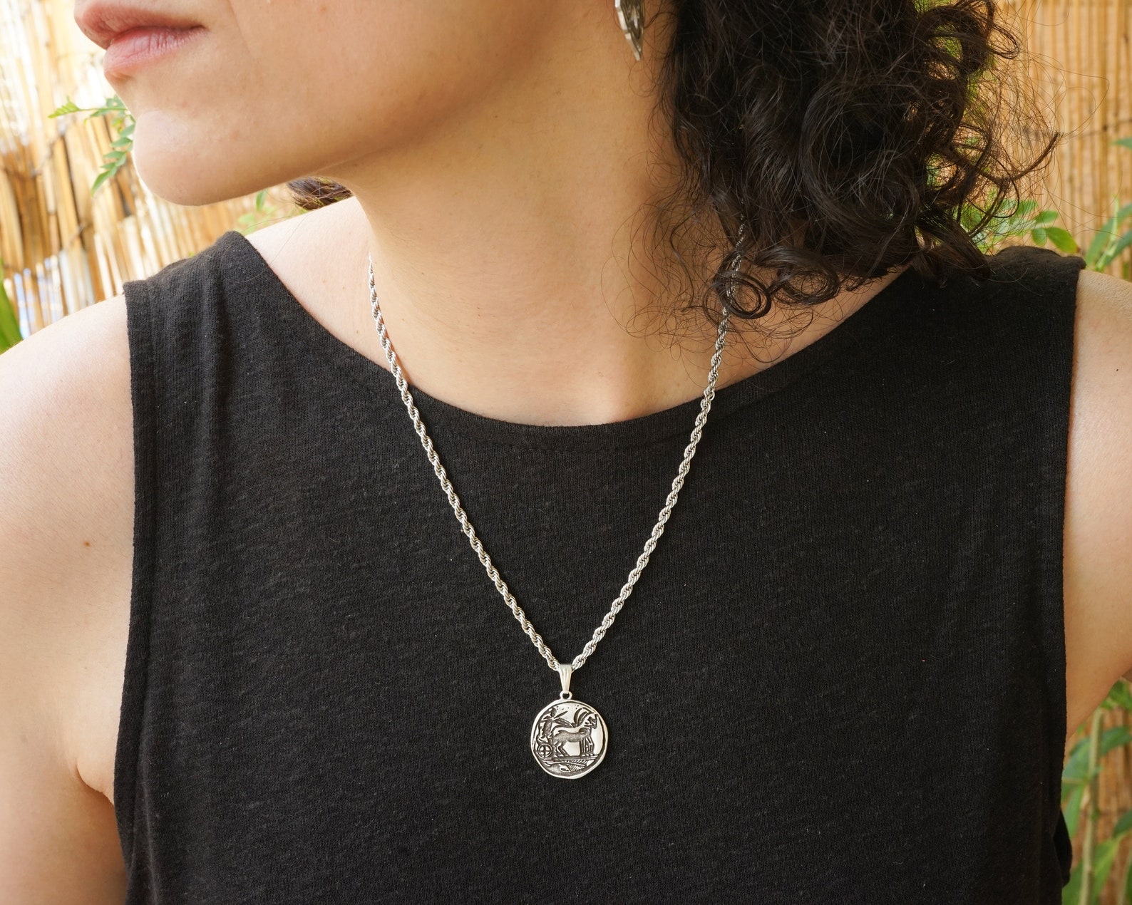 Silver Antique Ancient Stamp Motif Pendant Wt Twist Belcher - Etsy