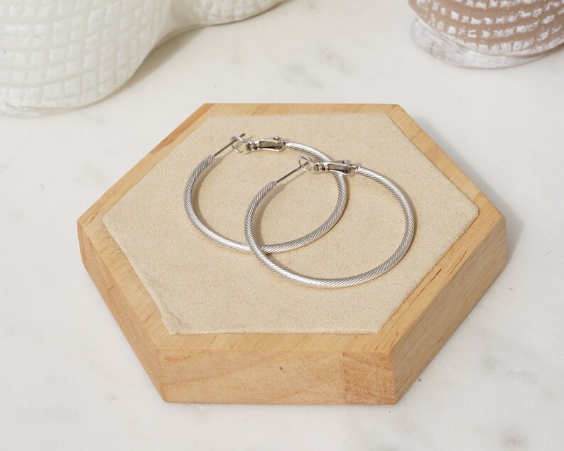 Silver Snakeskin Hoop Earrings Silver Plated Brass Thick - Etsy