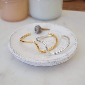 Gold Wave Cuff, Stacking Wristband Bracelet Boho Delicate Minimal Free ...