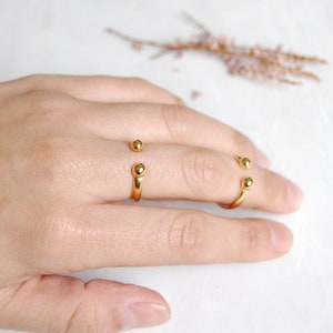Two Balls Open Adjustable Gold Ring Double Ball Ring Simple - Etsy