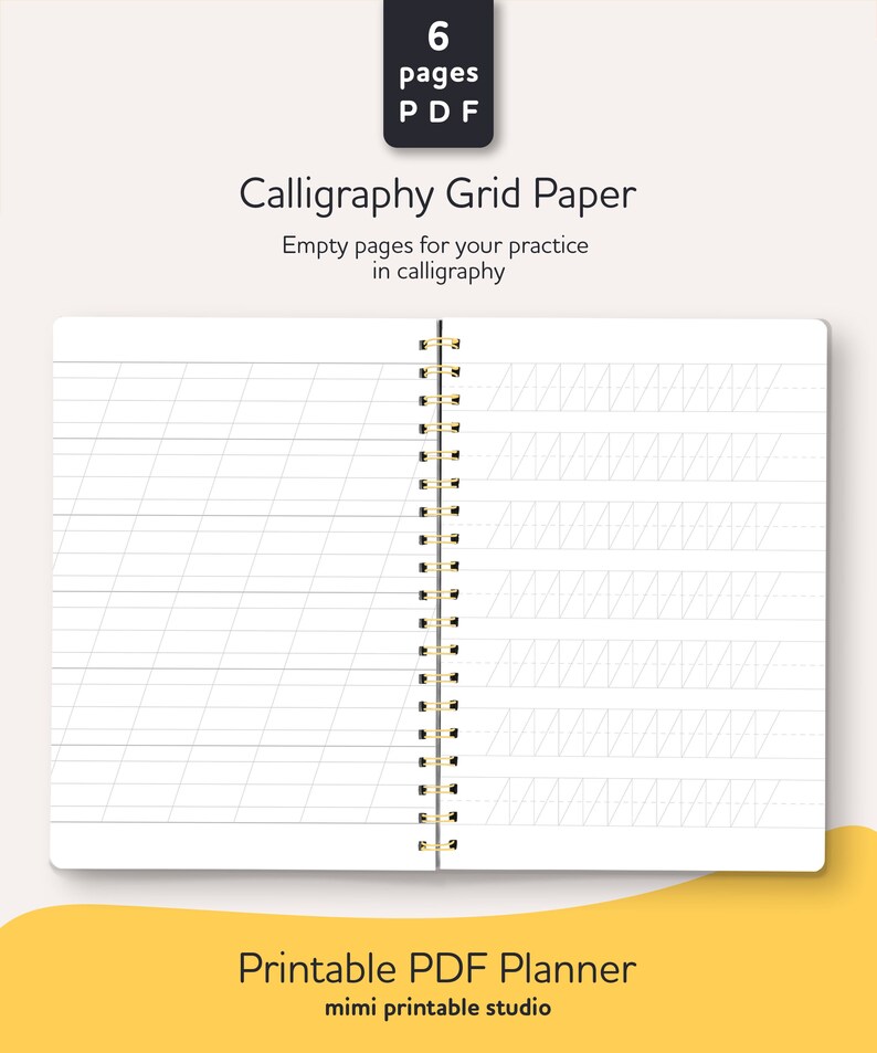 Dot Line Grid and Calligraphy Paper Kit / Note-taking Pages | Etsy