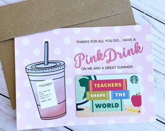 INSTANT DOWNLOAD Iced Coffee Teacher Gift Card Printable | Etsy