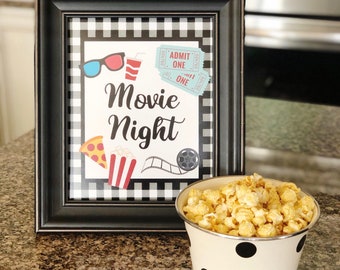 Family Movie Night Sign - Etsy