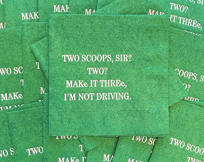 Two Scoops Make It Three Napkins - Etsy