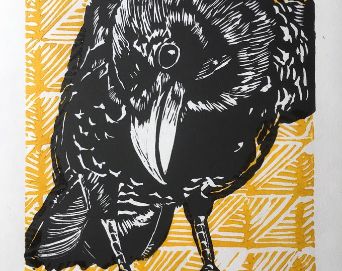 Crow Knows Original Handmade Linocut Print, Featuring the All Knowing ...
