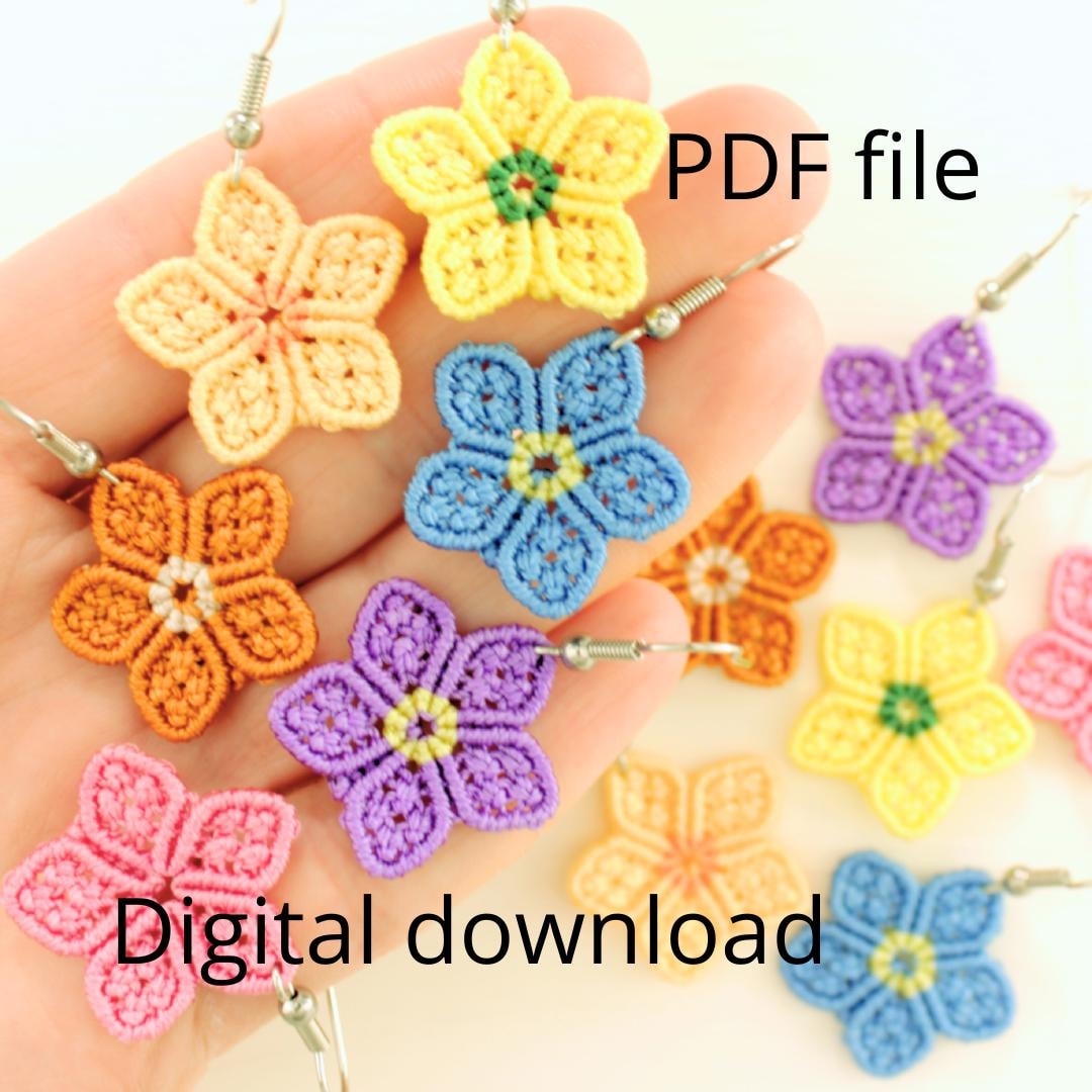 Micro Macrame Flower Tutorial - PDF Digital Download, Over 50 Pictures With Free Youtube Video ...