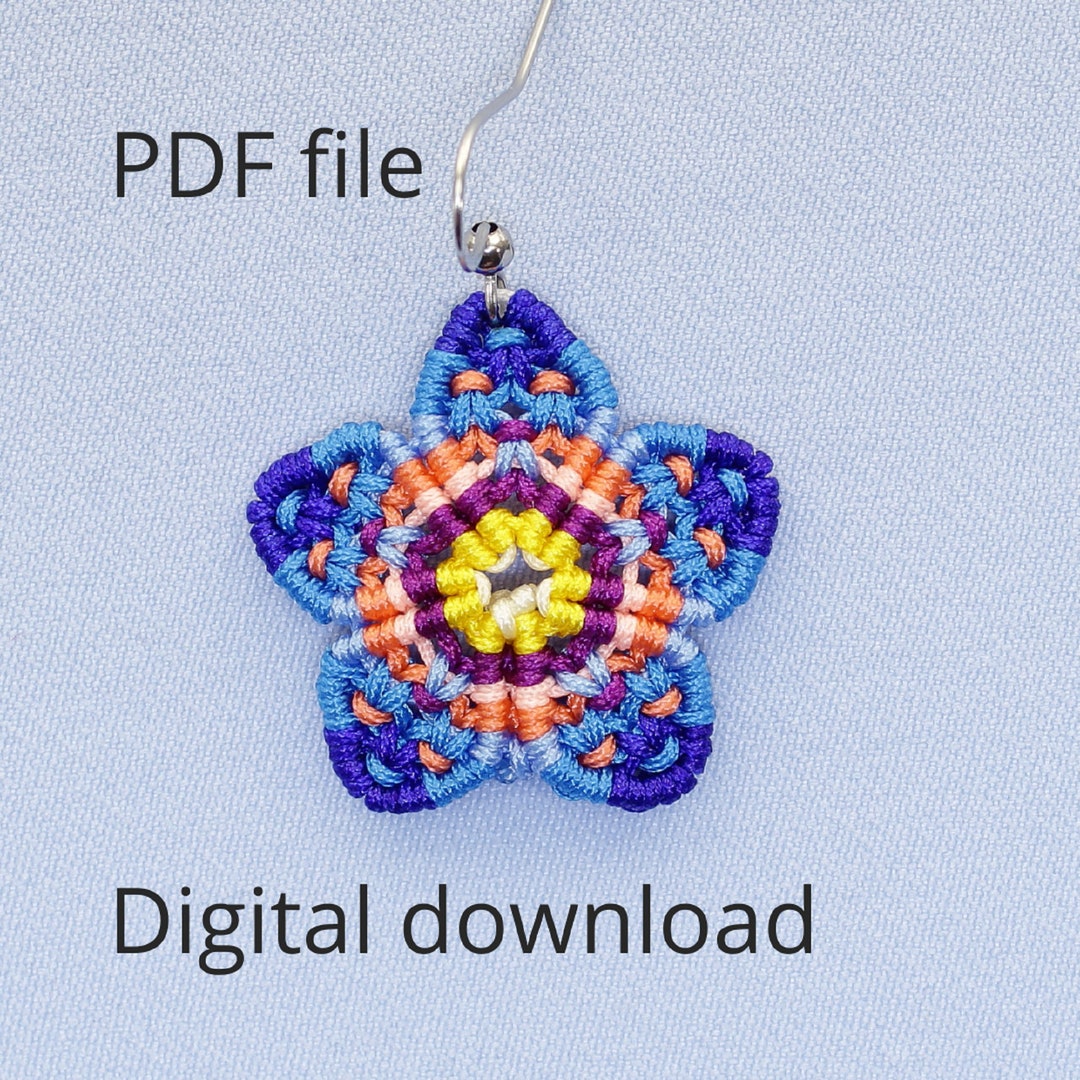 Micro Macrame Flower Tutorial PDF Digital Download, Over 50 Pictures With Free Youtube Video DIY ...
