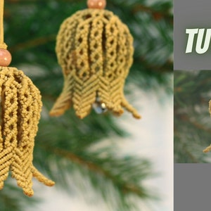 Micro Macrame Bell Tutorial: Christmas Ornament Pattern (PDF Download ...