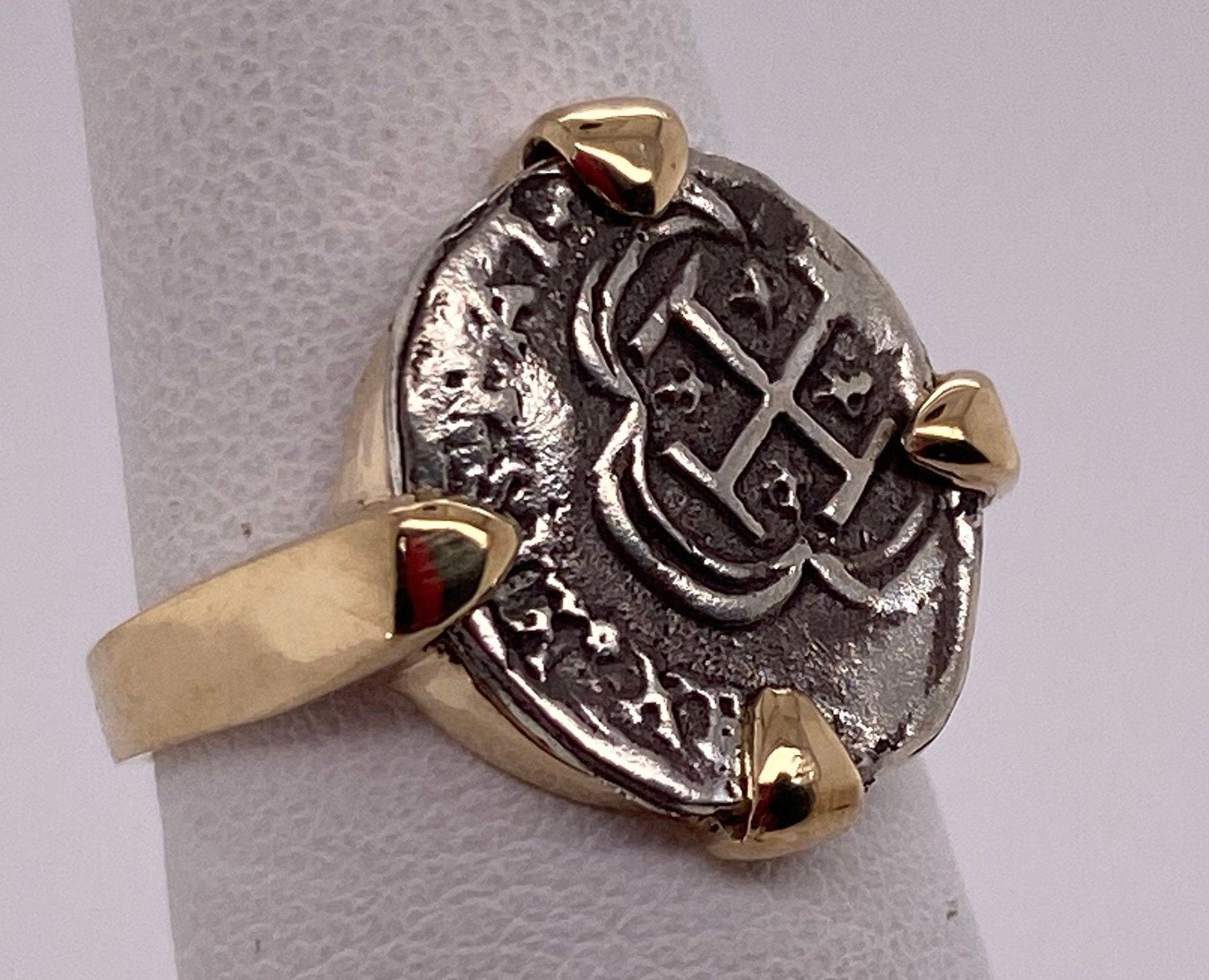 ATOCHA Coin Ring 14K Yellow Gold 1 Reale Treasure Coin Jewelry - Etsy