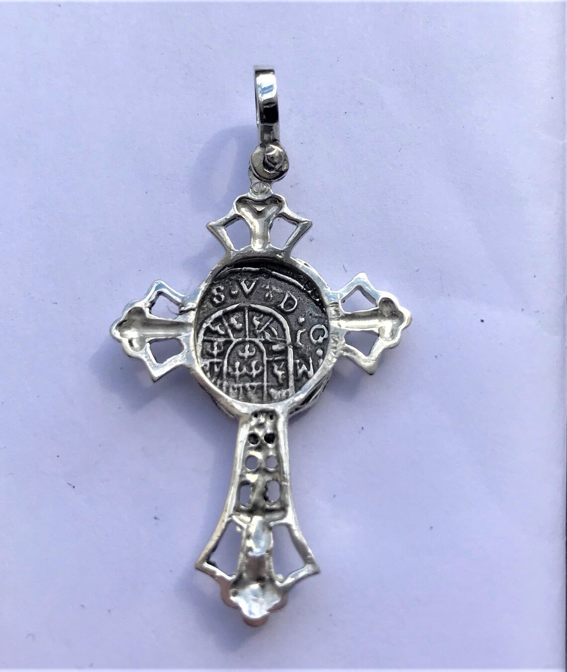 ATOCHA Coin Pendant Cross Filigree Sterling Silver 925 Treasure Jewelry ...