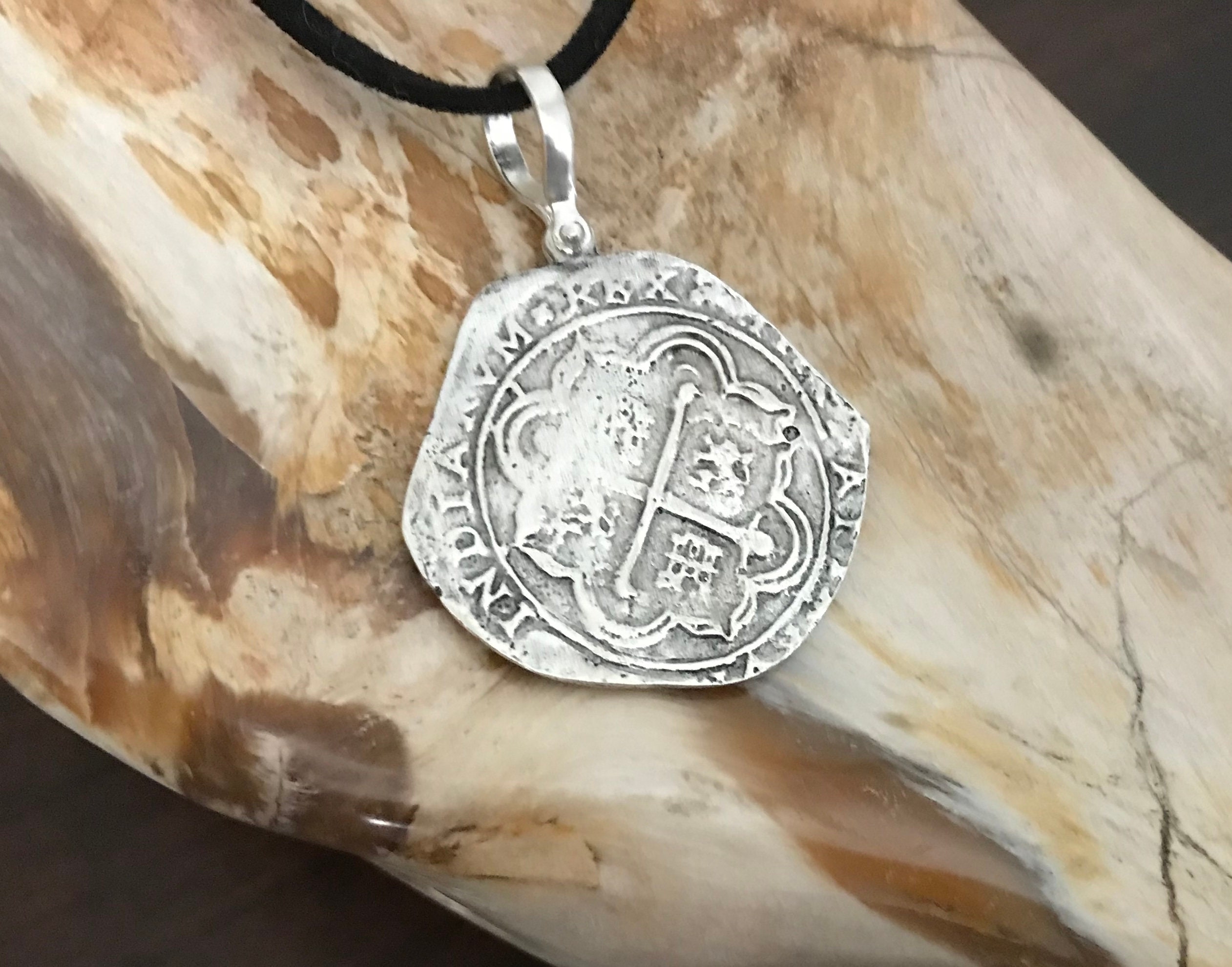 ATOCHA Coin Pendant Sterling Silver 8 Reale Coin - Etsy