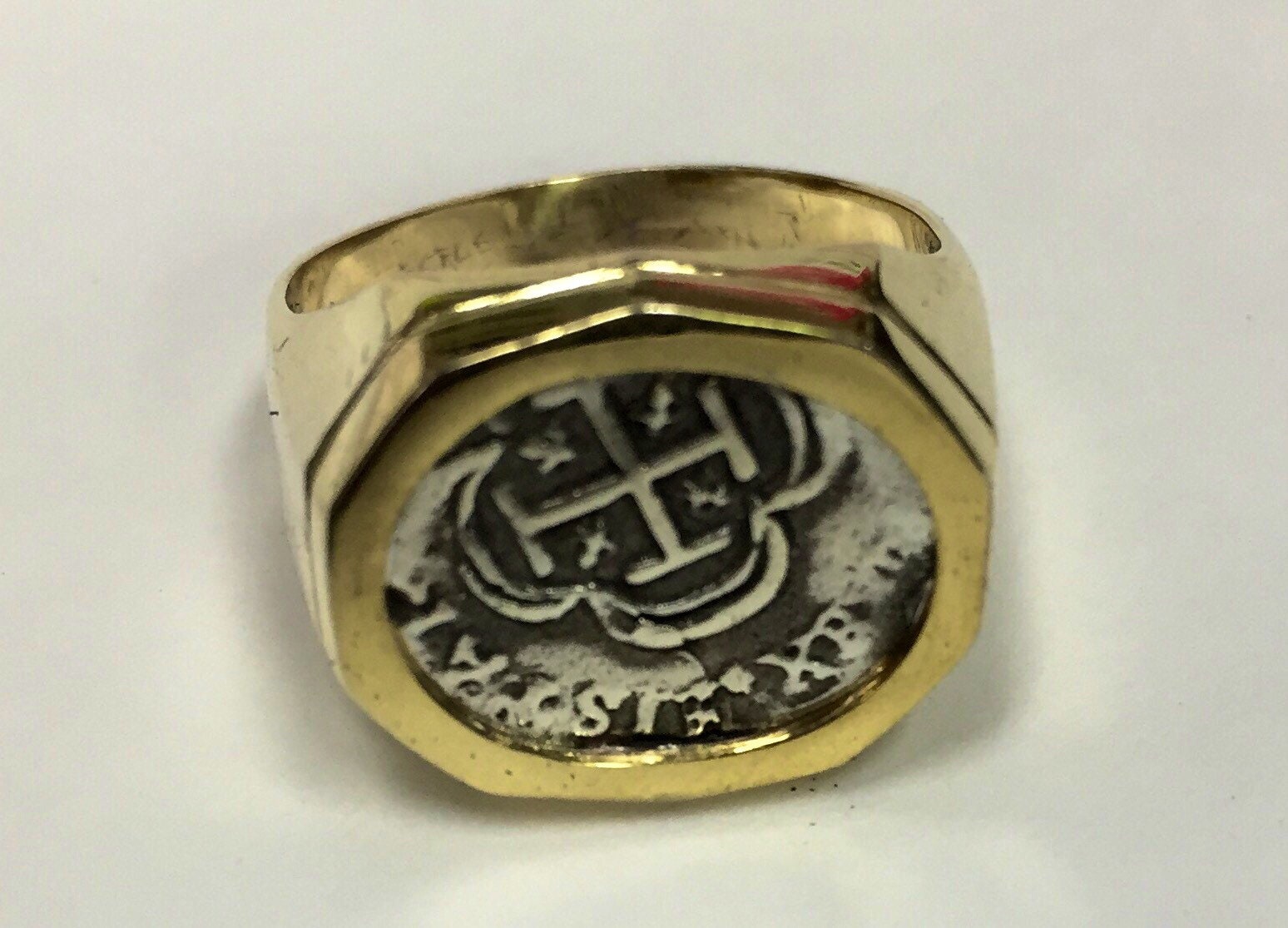 Atocha Coin Ring 14K Yellow Gold With Sterling Silver Coin - Etsy