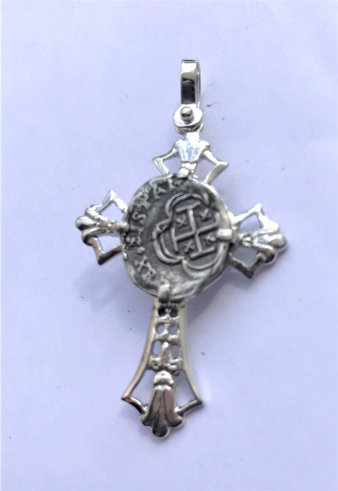 ATOCHA Coin Pendant Cross Filigree Sterling Silver 925 Treasure Jewelry ...