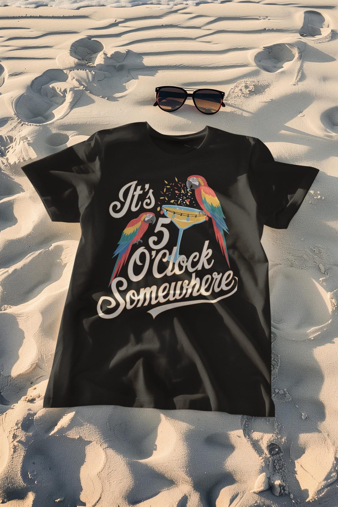 Its 5 Oclock Somewhere Tropical Vibe T-shirt Cool Gift for Beach Lovers ...