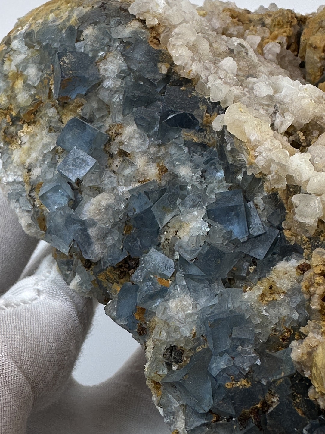 LARGE GEMMY Blue Fluorite & Quartz Crystal Specimen__bingham , New ...