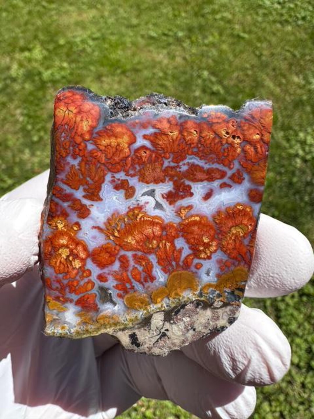 RARE Polished Wingate Pass Plume Agate Slab (a.k.a. Death Valley Plume ...