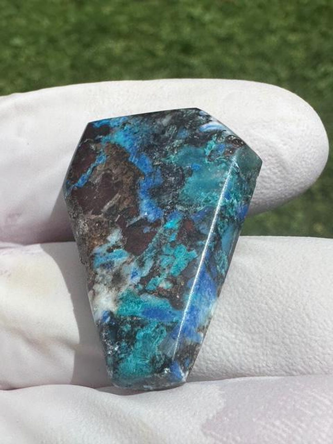Incredibly Very RARE ( 45 Ct.) Polished Apache Gem Chrysocolla / Silica ...