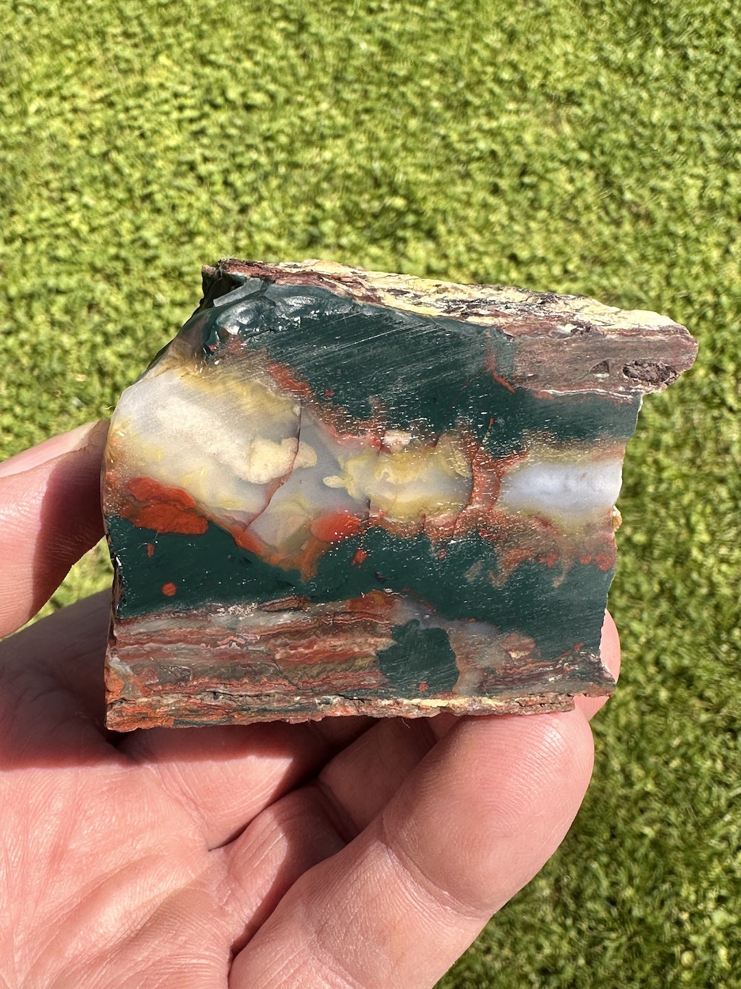 Top Grade__rare Idaho Sunset Jasper Faced Rough Specimen Agate Lemhi ...
