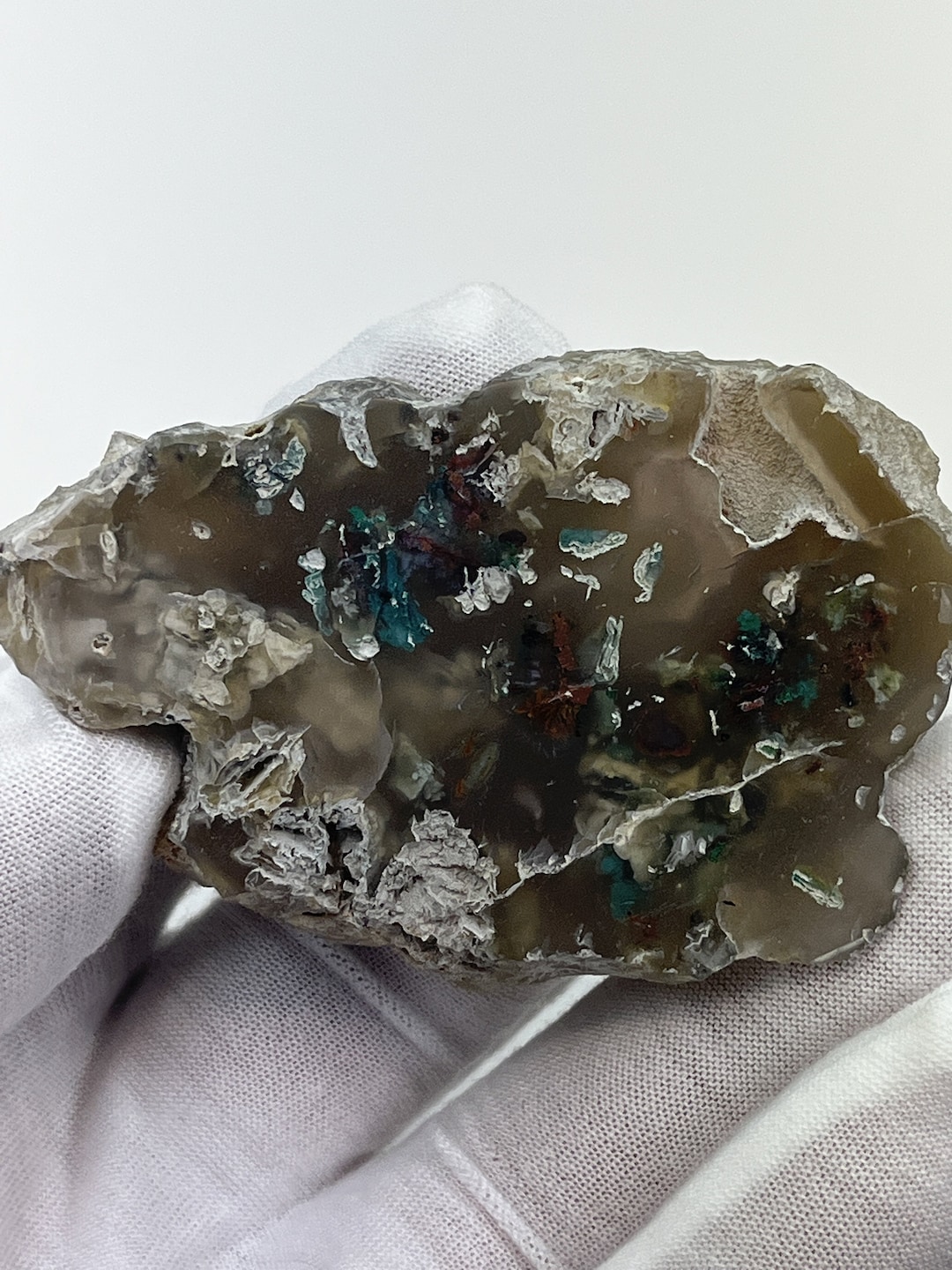 Incredible Rare Large Native Copper & Gem Chrysocolla in Agate Lapidary ...