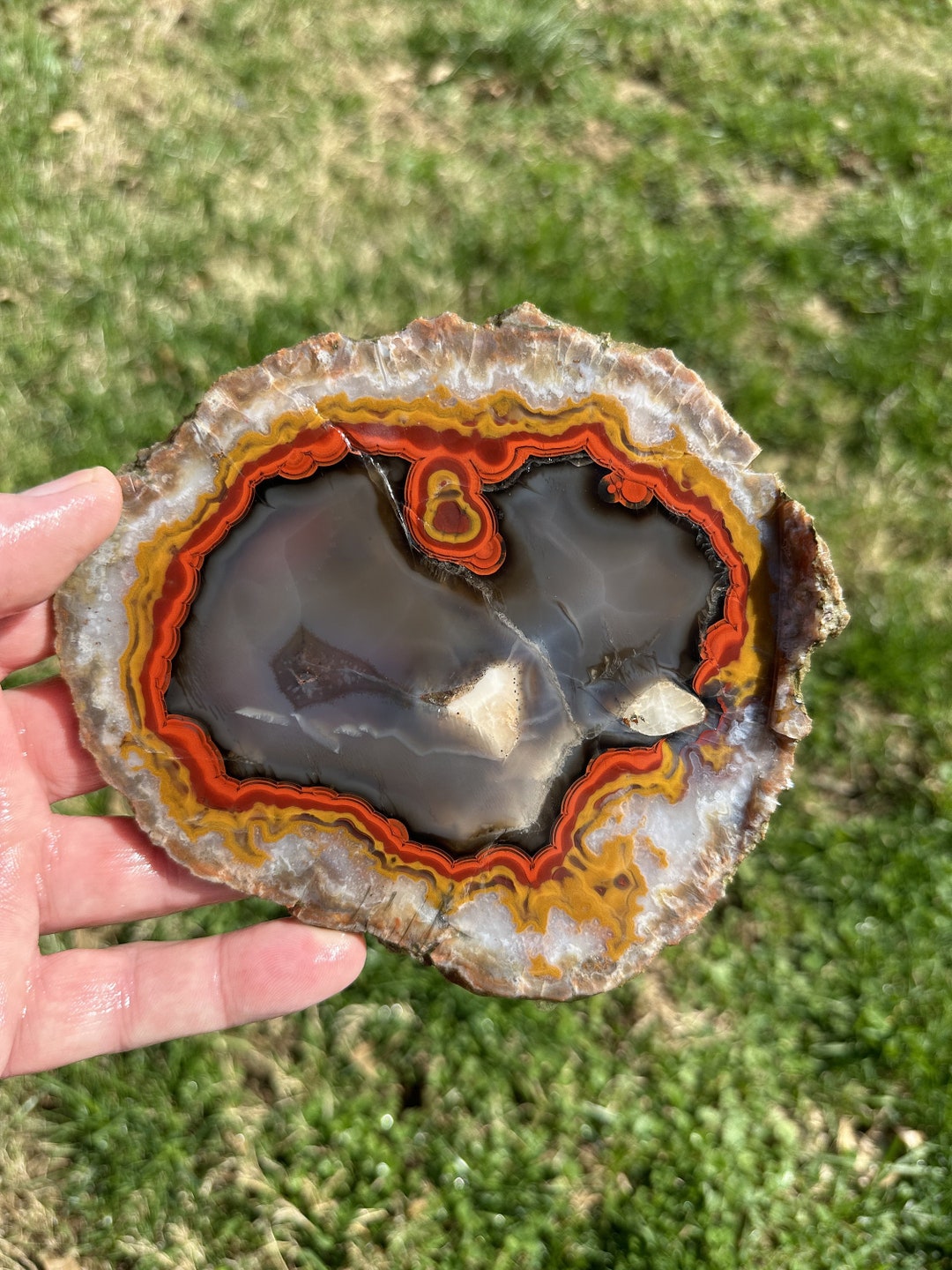 6 1/4 Inches___natural Beautiful Imperial Kentucky Agate Slab From ...