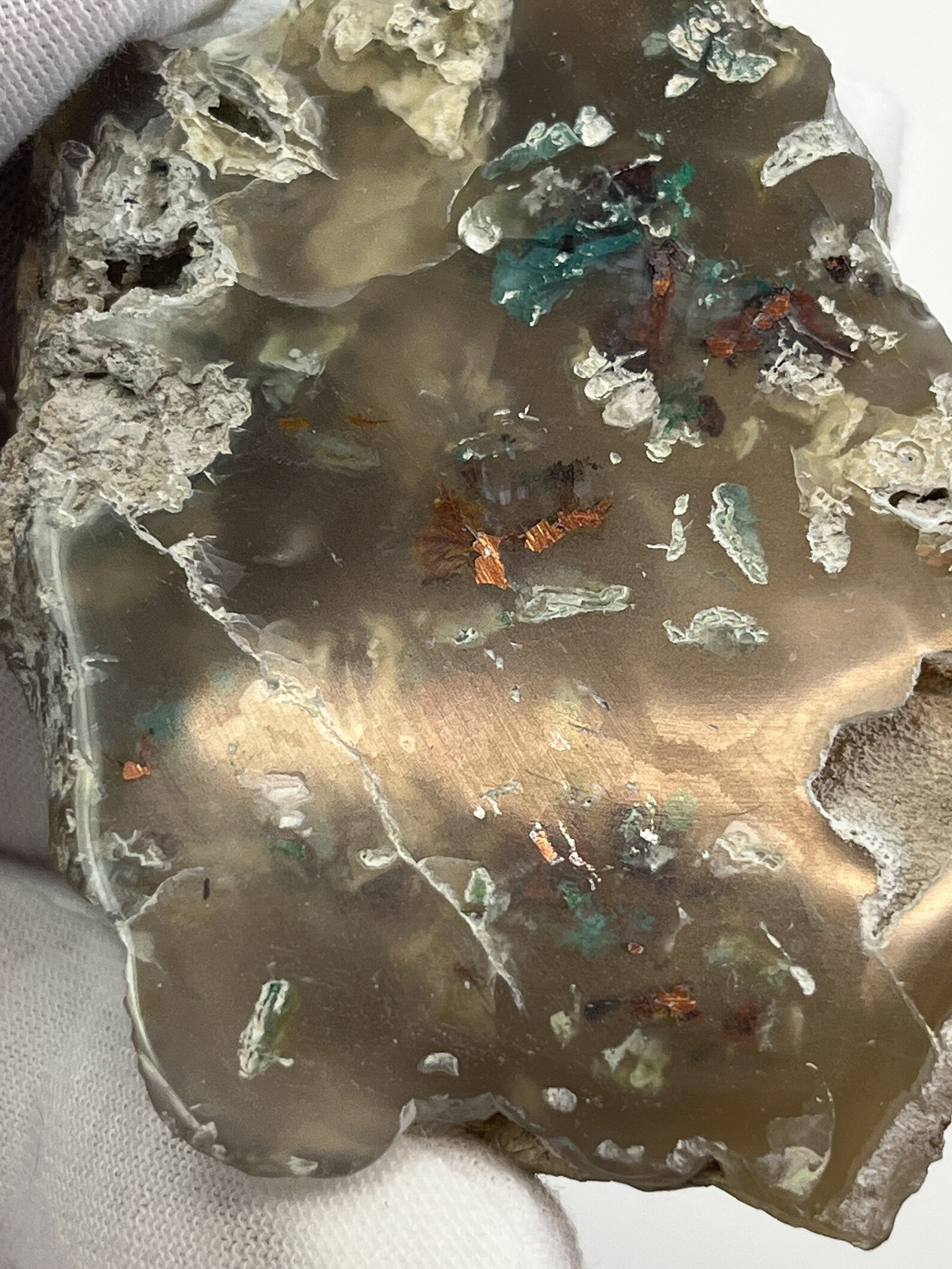 Incredible Rare Large Native Copper & Gem Chrysocolla in Agate Lapidary ...
