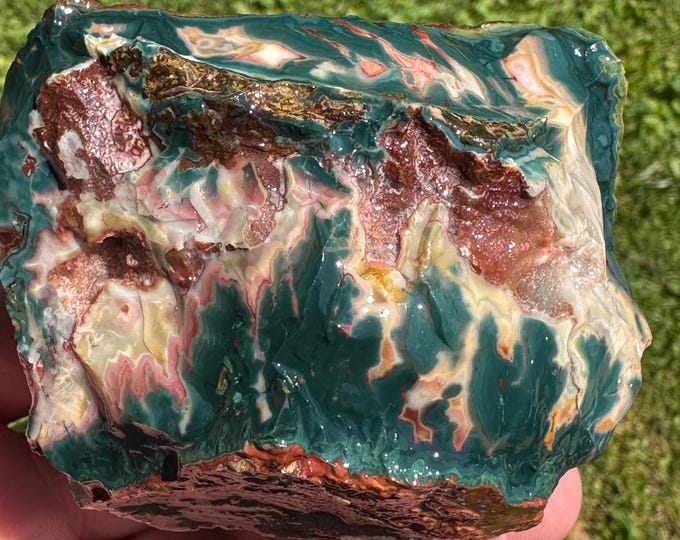 Large RARE Premium Idaho Sunset Jasper Faced Rough Specimen- Agate ...