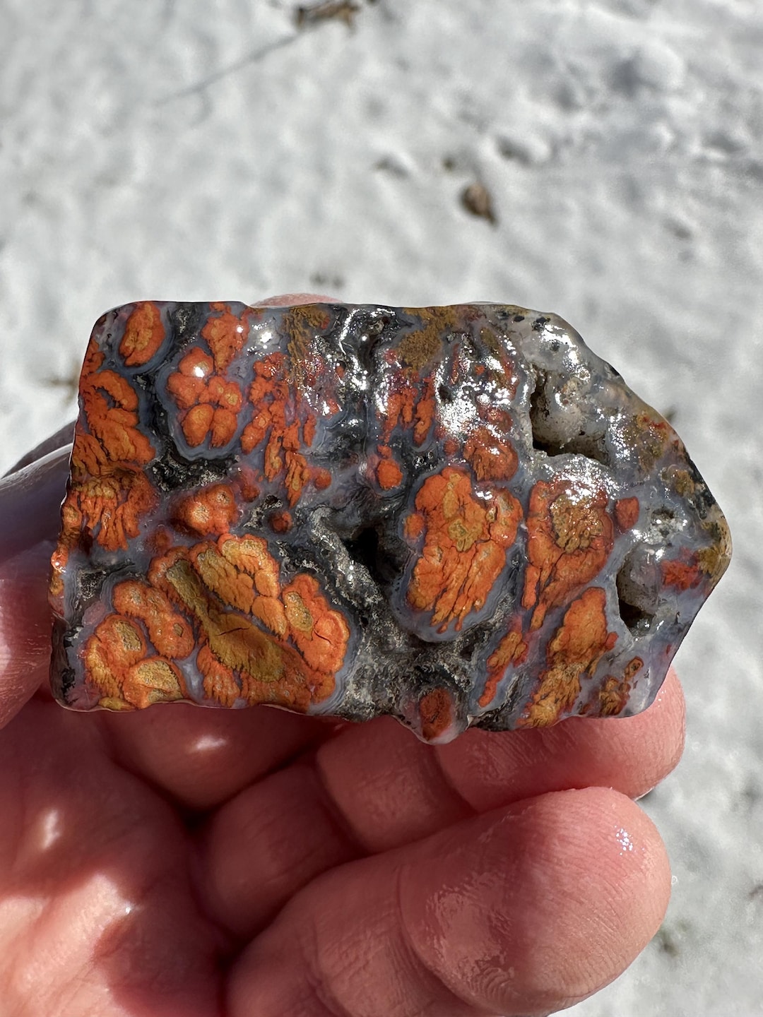 49.2 Grams___rare Tumbled Wingate Pass Plume Agate a.k.a. Death Valley ...