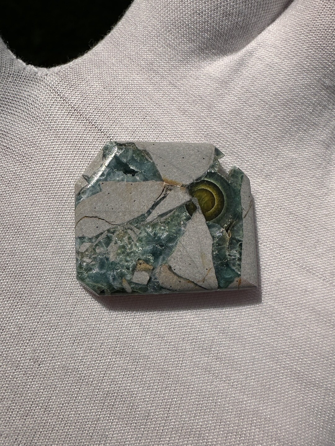 Incredible RARE ( 55 Ct.) Polished Blue / Green Wavellite Designer ...