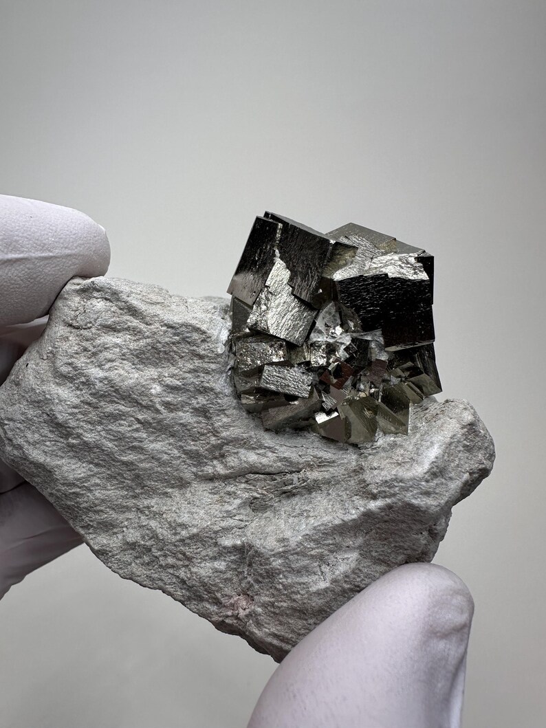LARGE Rare Lustrous Entwined Interlocking Pyrite Cube Cluster ...