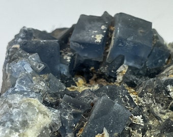 Penetration Twin__blanchard Mine__large GEMMY Blue Fluorite Specimen ...