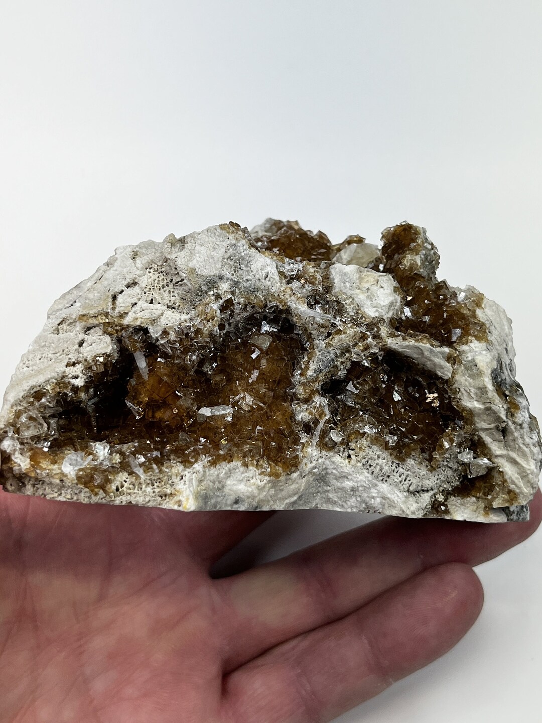 Fluorescent__large Root Beer Fluorite, Calcite & Celestite Specimen ...