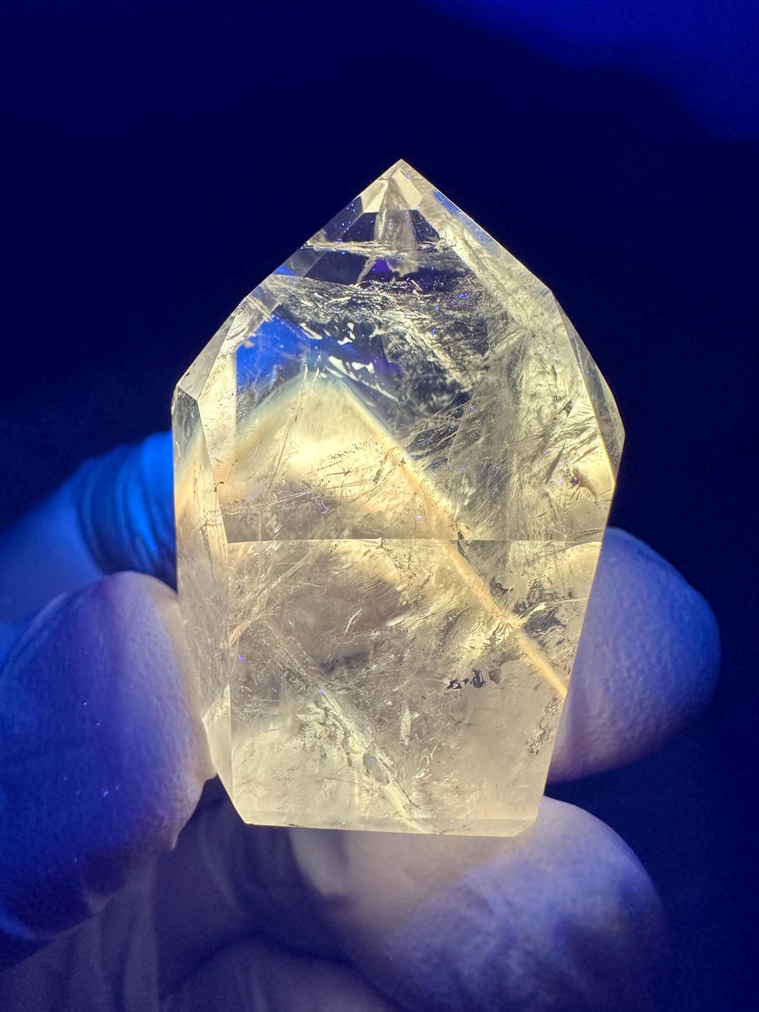 RARE Amethyst Powellite Long-wave UV Phantom Crystal Point__bahia ...