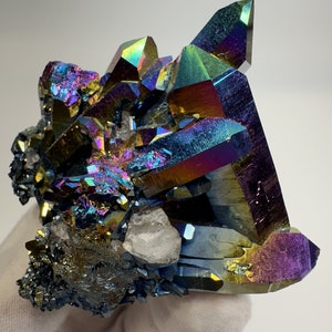 Incredible Rainbows___ Titanium Rainbow Aura Arkansas Quartz Crystal ...