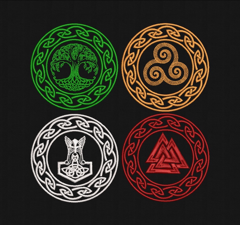 Embroidery Designs Symbols the Tree of Life the Triskelion | Etsy