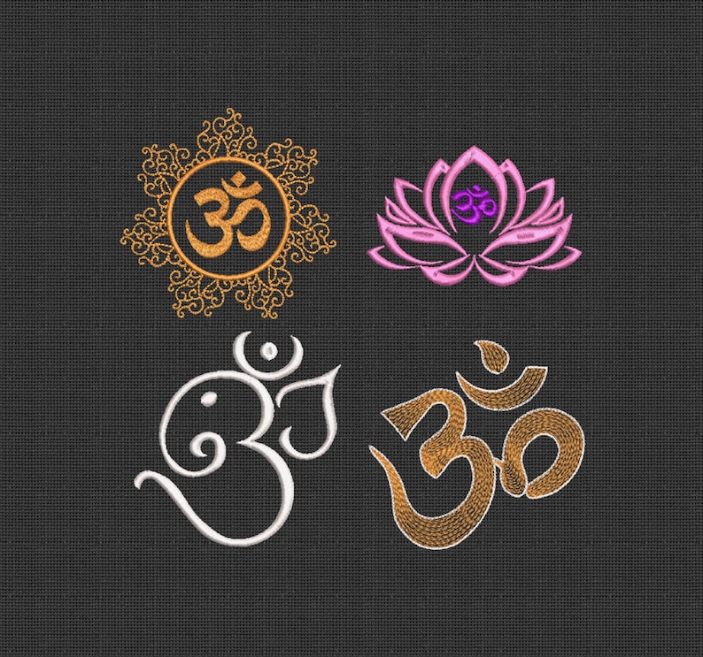 Embroidery designs Om Aum Hindu Om dealios Yoga Символ Ом | Etsy