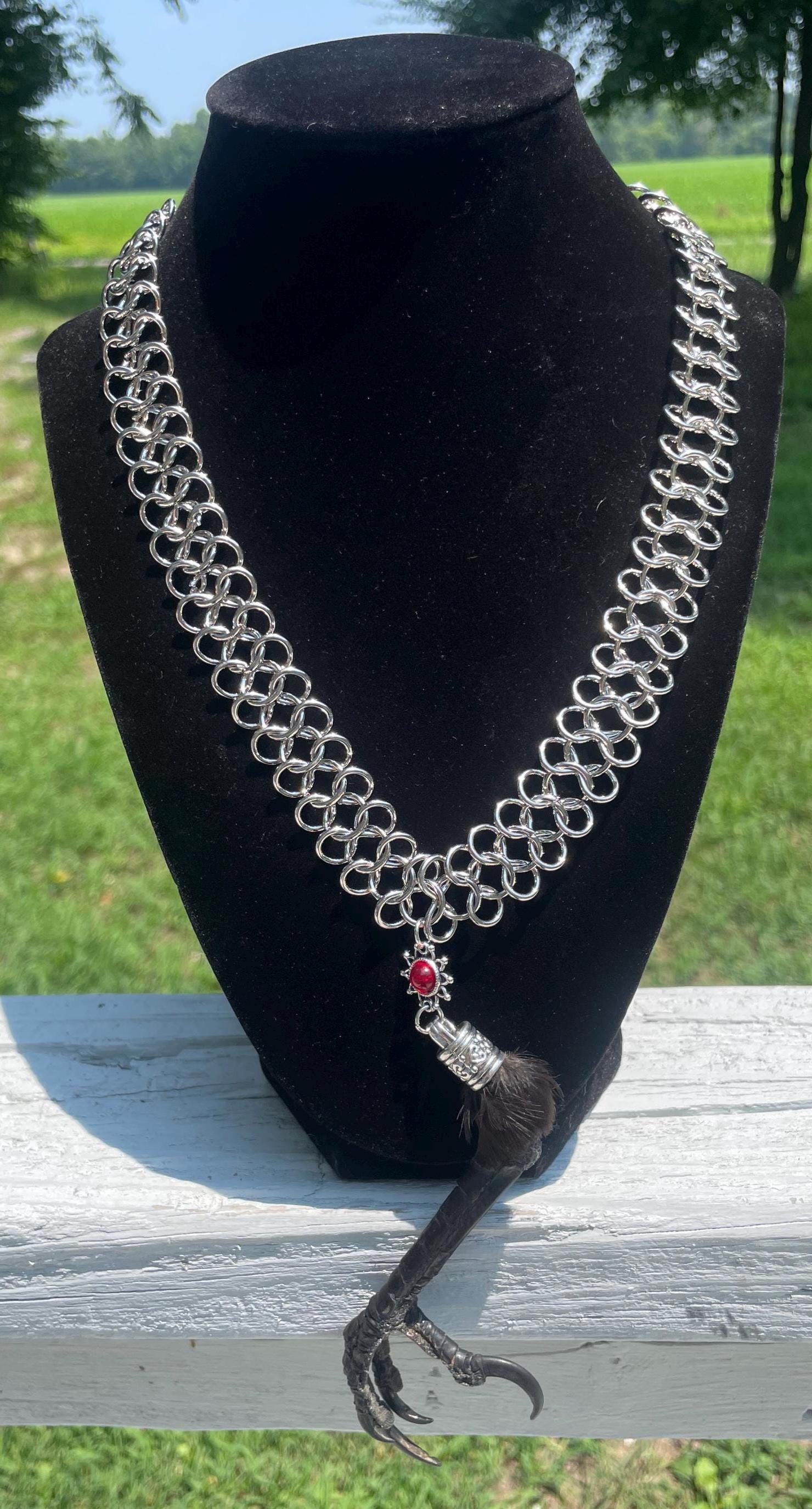 Real Taxidermy Ravens Feet Hand Beaded Rosary, Crows Feet Necklaces ...
