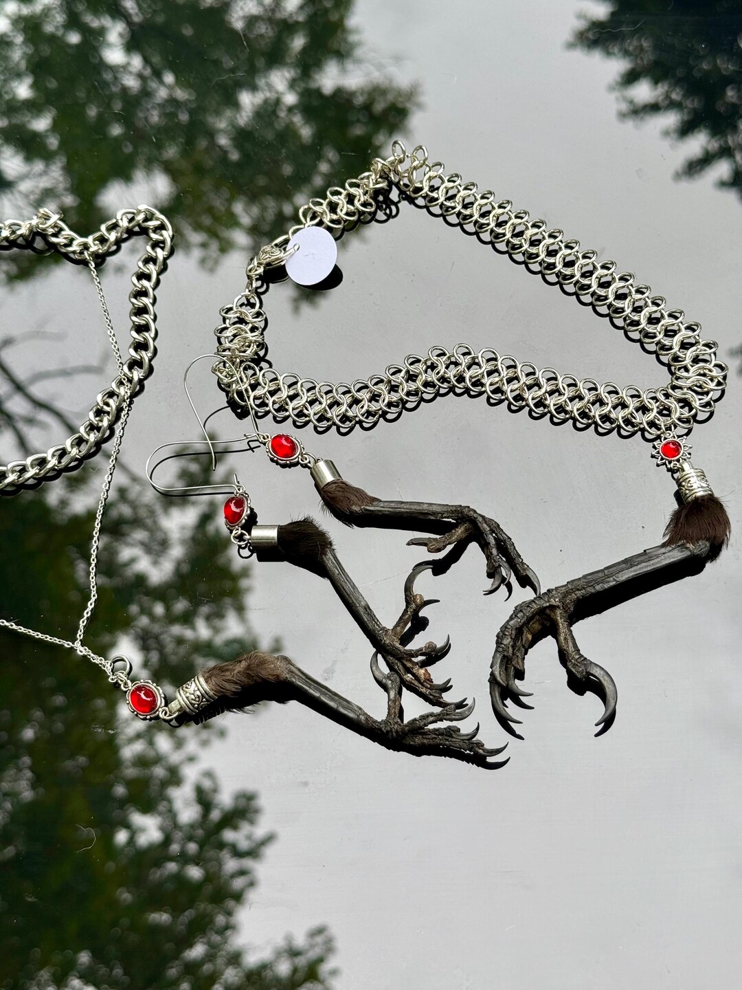 Real Taxidermy Raven’s Feet Hand Beaded Rosary, Crow’s Feet Chainsmail ...