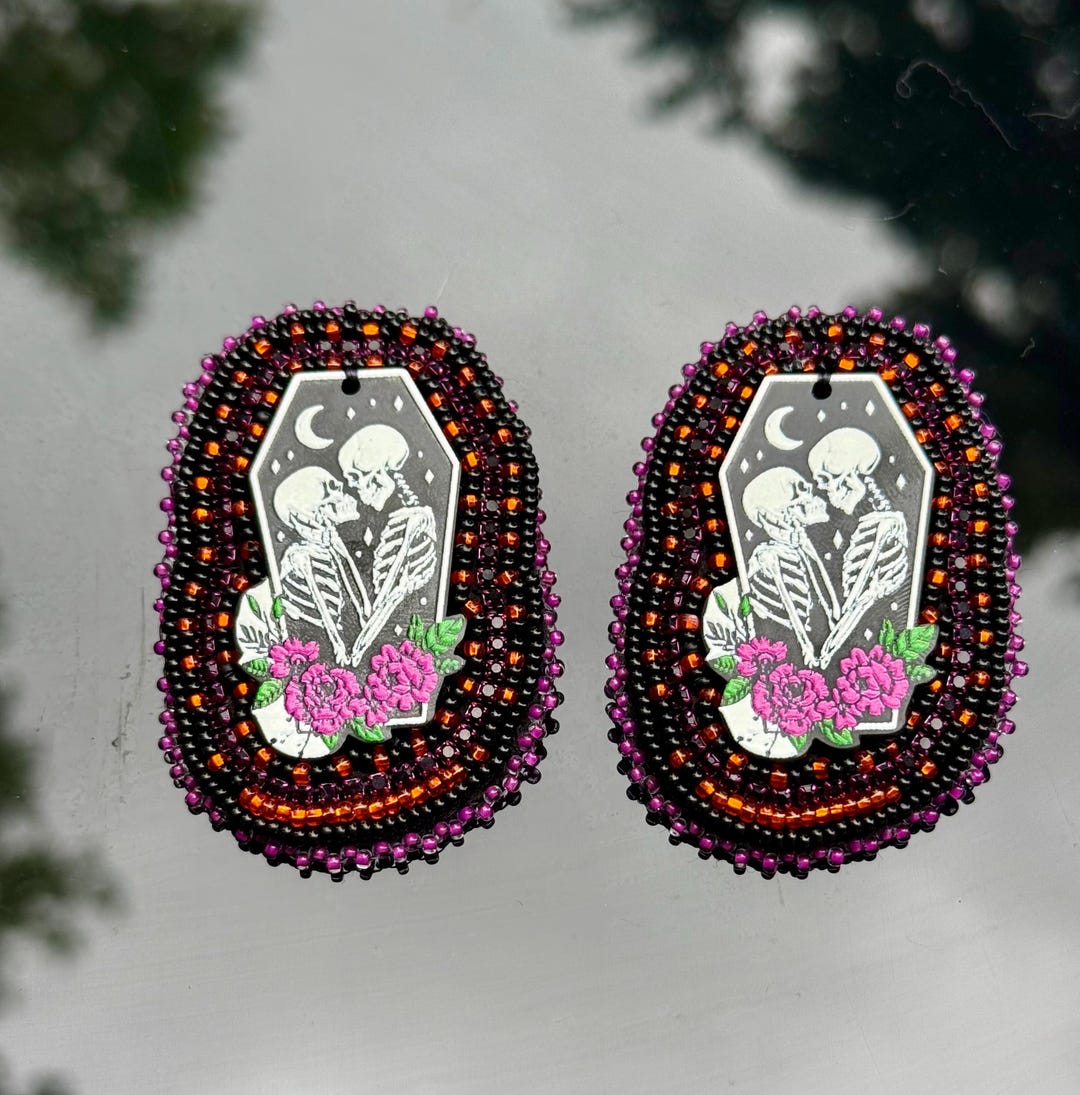 Beadwork Gothic Native Skeleton Coffin Lover| Indigenous Statement ...