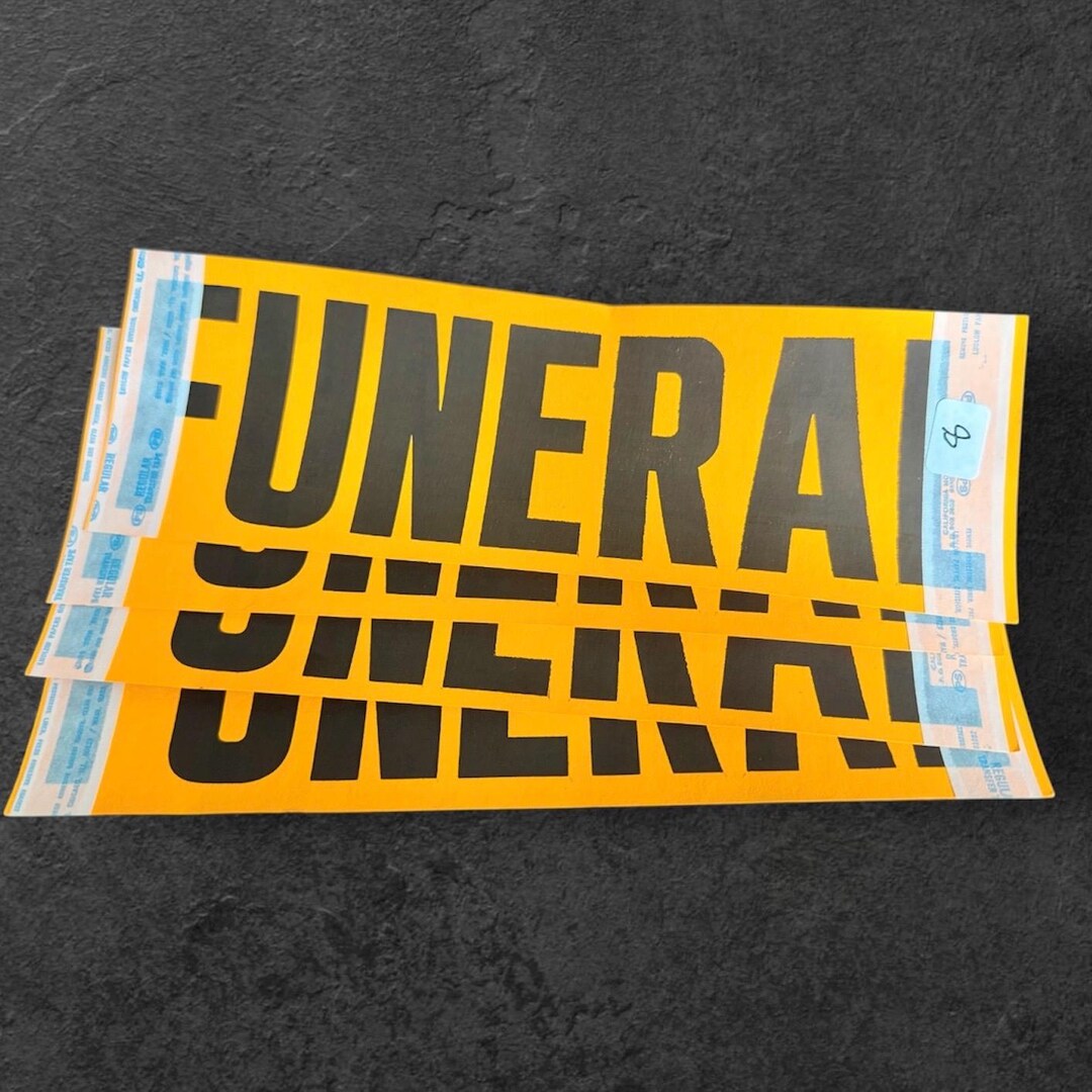 Vintage 1980s Funeral Procession Car Window Sticker – Neon Orange ...