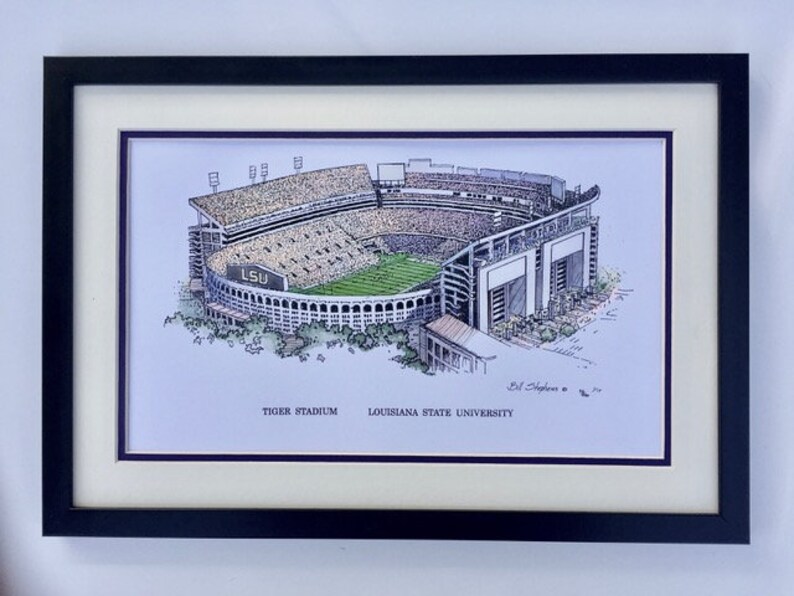 Louisiana State University LSU Tiger Stadium Art Print Wall Art LSU ...