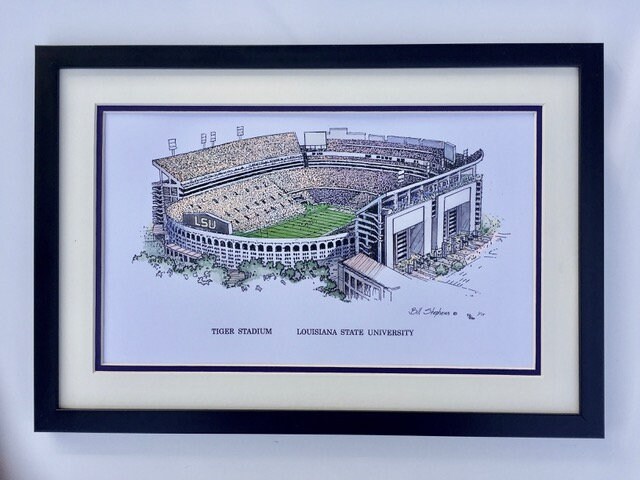 Louisiana State University LSU Tiger Stadium Art Print Wall Art LSU ...