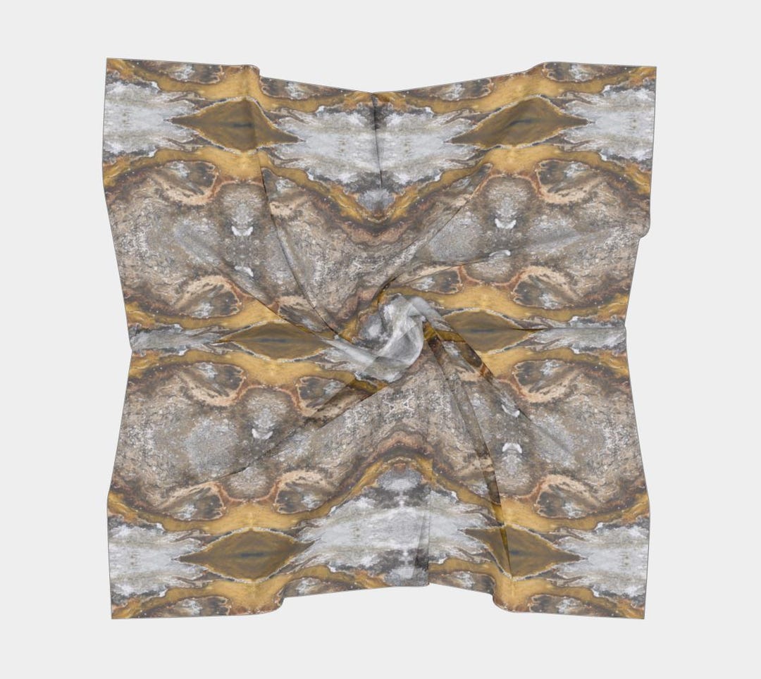 Bison Swirls of Yellowstone Square Silk Scarf, Designer Scarf, Head ...