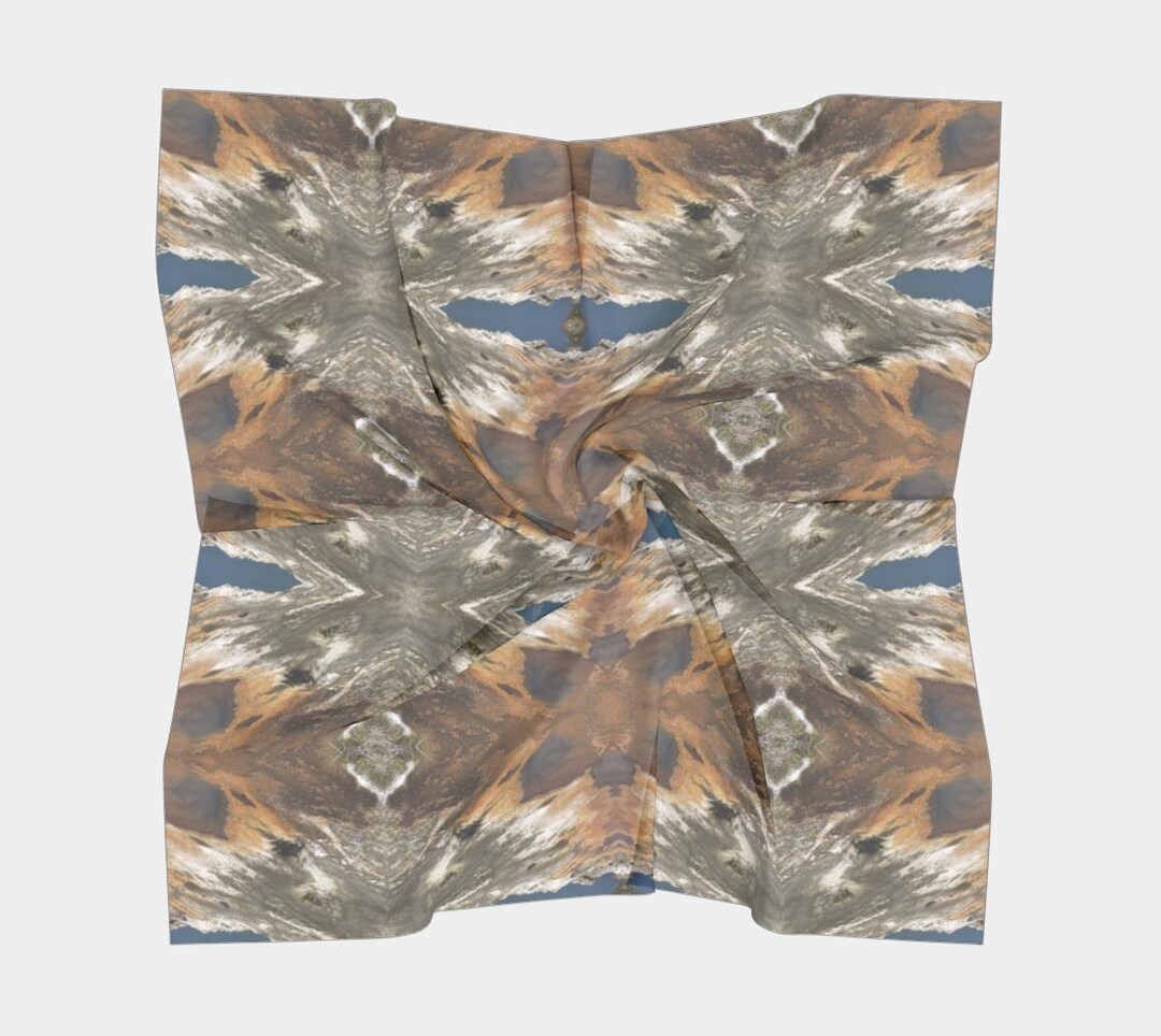 Yellowstone Blue Diamonds Silk Scarf: Artistic Designer Scarf - Etsy